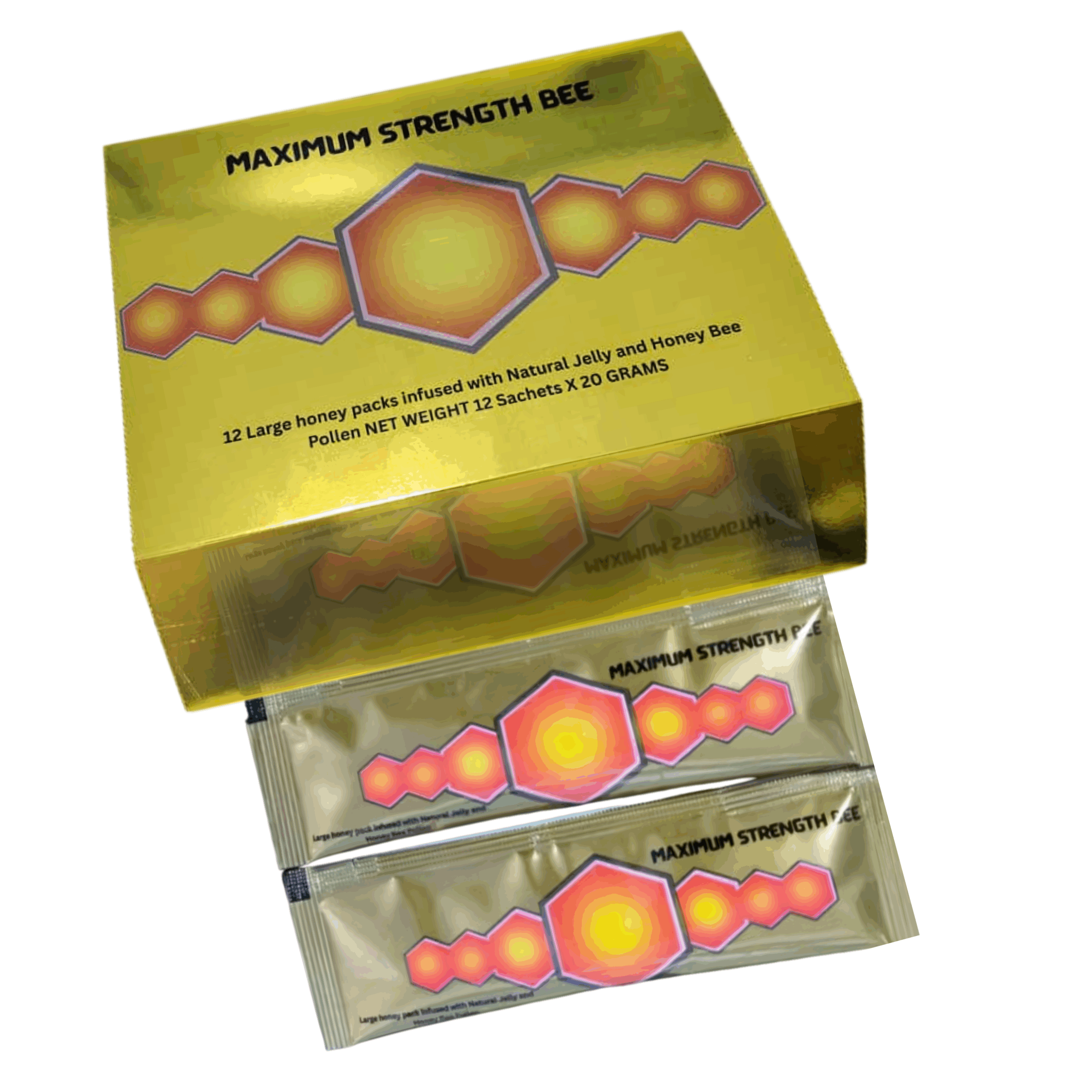 Maximum strength bee Honey packs- 12 packs 20 grams. - MIRACLE ROYAL HONEY